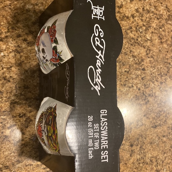 Ed Hardy | Dining | New In Box Vintage Ed Hardy Set Of 2 Glassware ...